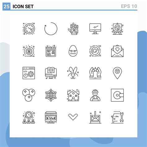 Group Of 25 Modern Lines Set For Panting Pc Golve Imac Monitor Editable