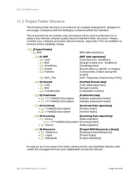 recommended project folder structure for bim data organization and