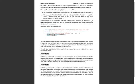 Solved Object Oriented Development Pass Task Arrays Chegg