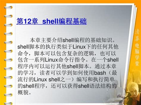 第12章 shell编程基础 本章主要介绍shell编程的基础知识。shell脚本的执行类似于linux下的任何其他命令，脚本可以包含复杂的