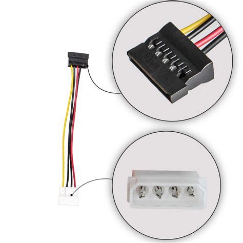 Купить Кабель питания Molex Sata 4pin 15pin 15 см для питания жесткого диска Dm 11 цена 38