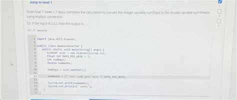 Solved Jump To Level 1given That 1 ﻿week 7 ﻿days Complete