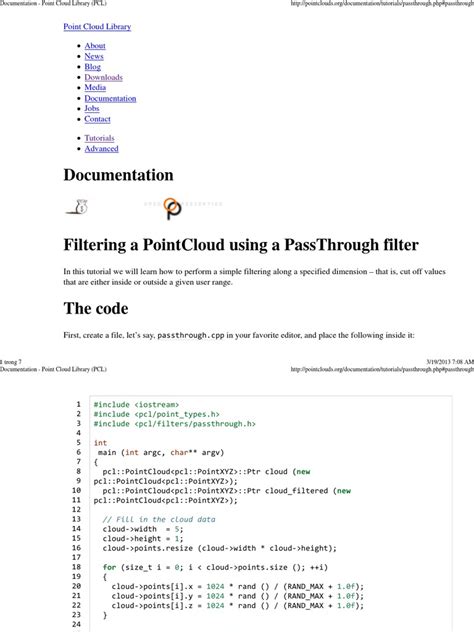 Documentation Point Cloud Library Pcl Pdf Computer Programming Software