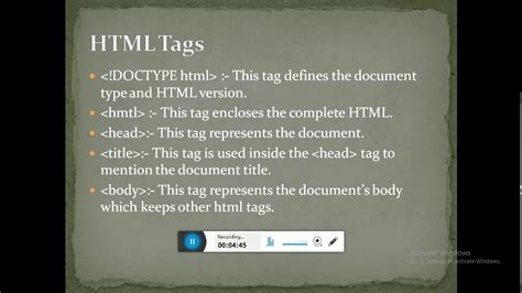 01html Overview Youtube