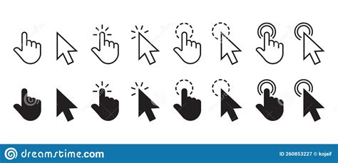 Computer Mouse Click Cursor Arrow Vector Icons Set Mouse And Pointer