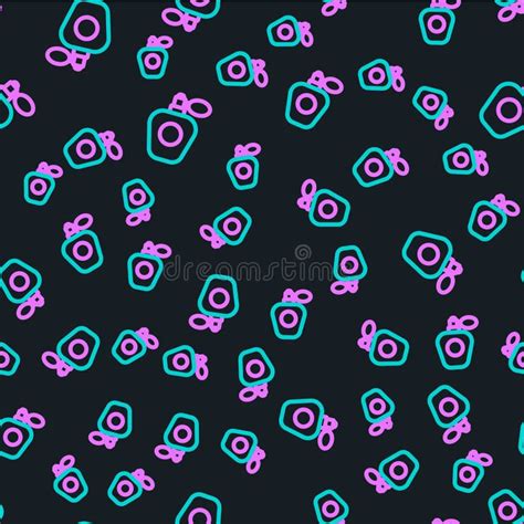 Line Perfume Icon Isolated Seamless Pattern On Black Background Vector Illustration Stock