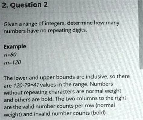 2 Question 2 Given A Range Of Integers Determine How Many Numbers Have No Repeating Digits