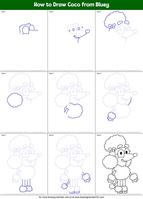 How To Draw Coco From Bluey Bluey Step By Step DrawingTutorials Com