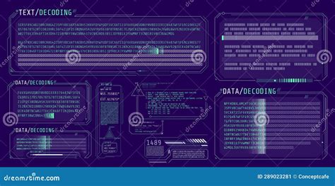HUD Interface Design For Decoding Big Data Stock Vector Illustration
