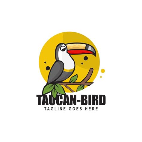 Иллюстрация дизайна логотипа талисмана Тукана Премиум векторы