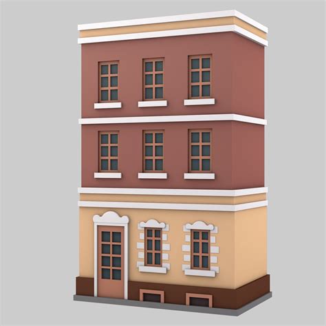 Cartoon Building 3d Model 17 Max Obj Fbx 3ds Unknown Free3d