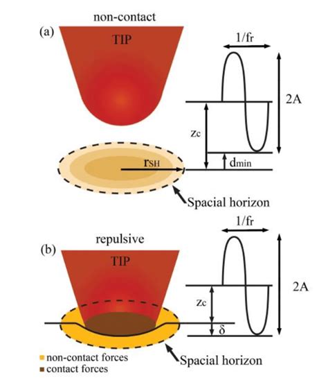 A Scheme Of A Tip Vibrating In The Non Contact Mode Where Dmina0 And