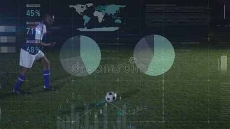 Animation Of Data Processing Over African American Male Football Player Stock Footage Video Of