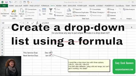 How To Create A Drop Down List Using A Formula YouTube