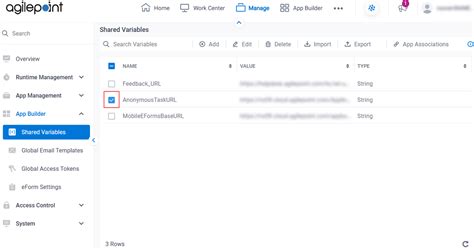 Export Shared Variables Xml Screen