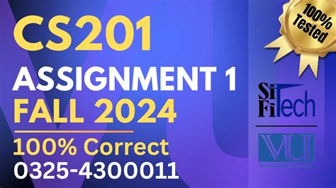 Cs201 Assignment 1 Solution 2024 Cs201 Assignment 1 Solution Fall