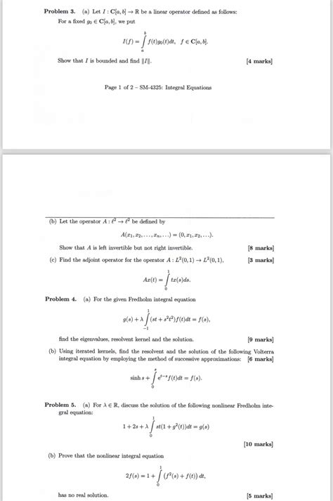 solved problem 3 a ﻿let i c[a b]→r ﻿be a linear operator