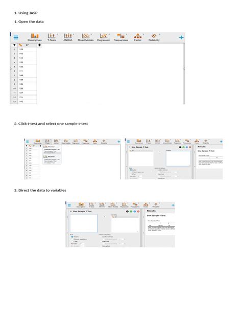 One Sample T Test Using Jasp Pdf