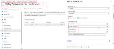 Azure Cli Waf Policy Rules In Azurecli2 Task Multiple Ip Address Stack Overflow
