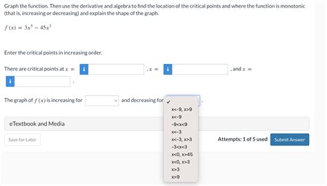 Solved Graph The Function Then Use The Derivative And Chegg