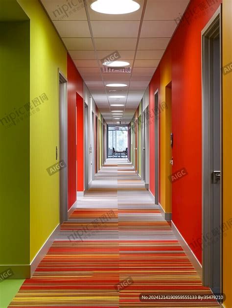 Ai创作图地胶走廊 学校走廊设计 教学区走廊 多彩走廊 彩色过道 室内彩色通道 小学走廊设计 走走廊地毯 儿童活动中心过道 无锯齿走廊地毯 学生寝室过道 学校廊道 五彩走廊 教室走廊设计 彩色