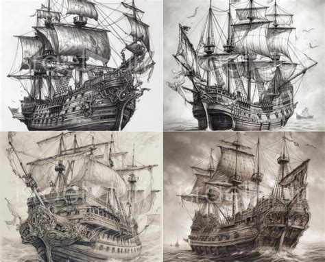 Ilustraciones De Barcos Antiguos