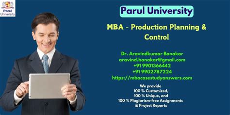 Parul University Mba Production Planning And Control Solved Assign