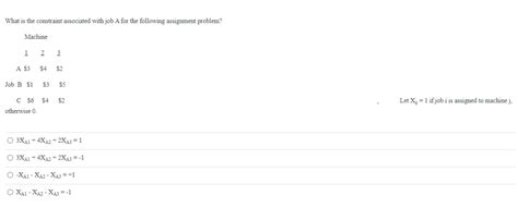 solved what is the constraint associated with job a for the