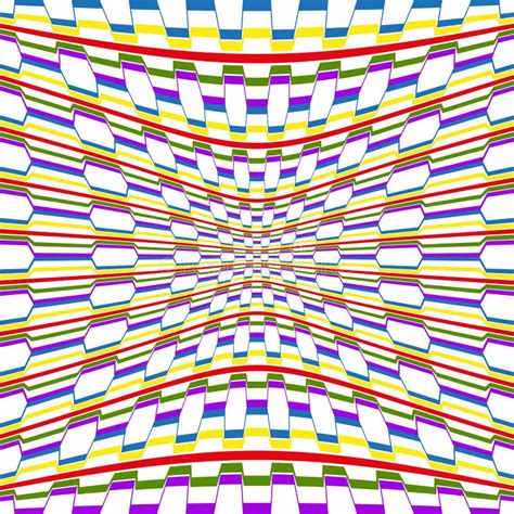 Symmetric Wave Pattern Rainbow Grid Vector Optical Warp Illusion Stock Illustration
