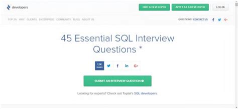 45 Essential Sql Interview Questions Pdf