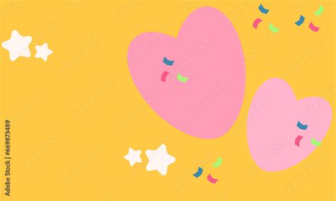 하트와 꽃가루 별 배경 Stock Illustration Adobe Stock