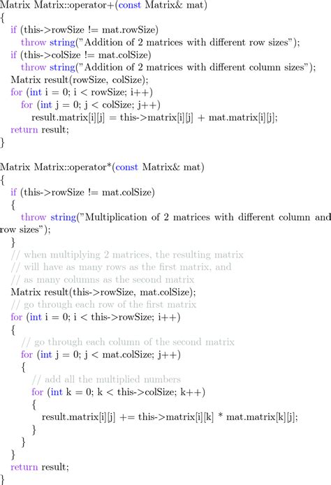 Write A C Program For A Matrix Class That Can Add And Mult Quizlet