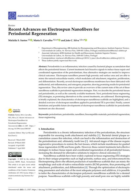Pdf Recent Advances On Electrospun Nanofibers For Periodontal