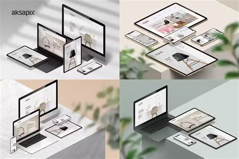 Responsive Screen Isometric Website Mockup Design Shack
