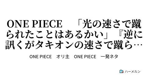 ONE PIECE 光の速さで蹴られたことはあるかい逆に訊くがタキオンの速さで蹴られたことは ONE PIECE 光の速さで蹴ら