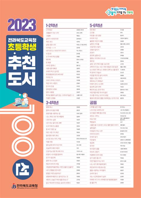 전북도교육청 ‘2023 초·중·고등학생 추천도서 100선 발표 조선에듀