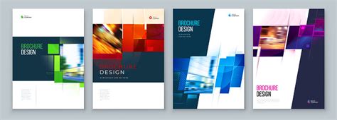브로셔 커버 템플릿 레이아웃 디자인 세트입니다 기업 비즈니스 연례 보고서 카탈로그 잡지 전단지 모형 정사각형 모양의 창의적인 현대 밝은 컨셉 0명에 대한 스톡 벡터 아트 및