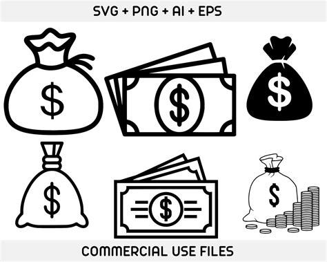 Dollar Svg Monay Bag Svg Dollar Sign Svg Bundle Dollar Sign Etsy