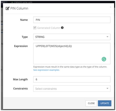 Custom Column In Table Which Generates A Pin General Backendless Support