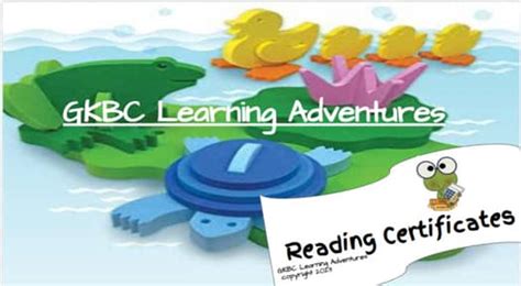Reading Certificates By Gkbc Learning Adventures Tpt