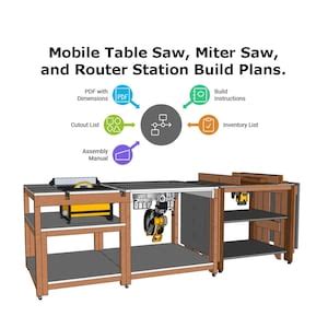 Flip Top Miter Saw Table Build Plans Foldable Router Workbench Pdf