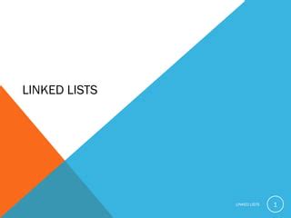 Linked List Data Structure PPT