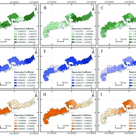 Spatial Distribution Of The Estimated Regression Coefficients Of Download Scientific Diagram