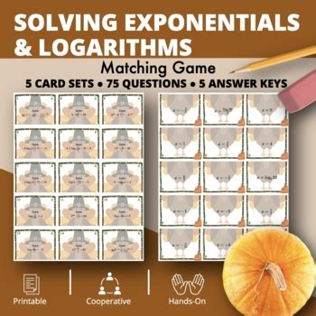 Thanksgiving Solving Exponential Logarithmic Equations Matching Games