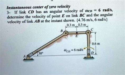 SOLVED Instantaneous center of zero velocity If link CD has an angular velocity of Ï rad