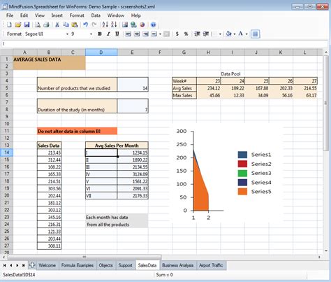Winforms Spreadsheet Control Gallery Mindfusion Net Spreadsheet