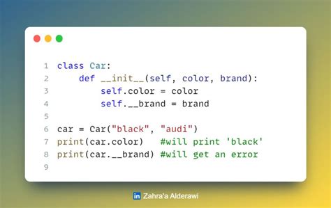 Private Python Python Oop Objectorientedprogramming Encapsulation Zahraa Alderawi