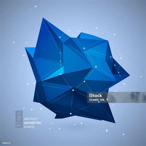 브라이트 블루 다각형 지오메트리 모양 벡터 일러스트레이션 0명에 대한 스톡 벡터 아트 및 기타 이미지 0명 3차원 형태 기하 도형 Istock