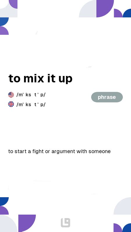 Definition Meaning Of Mix It Up Picture Dictionary