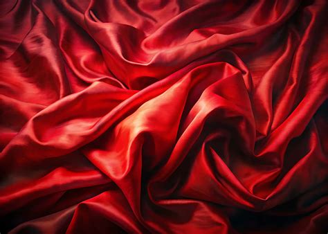 Download Luxurious Red Satin Fabric With A Smooth Shiny Wave Evokes Romance And Elegant Texture